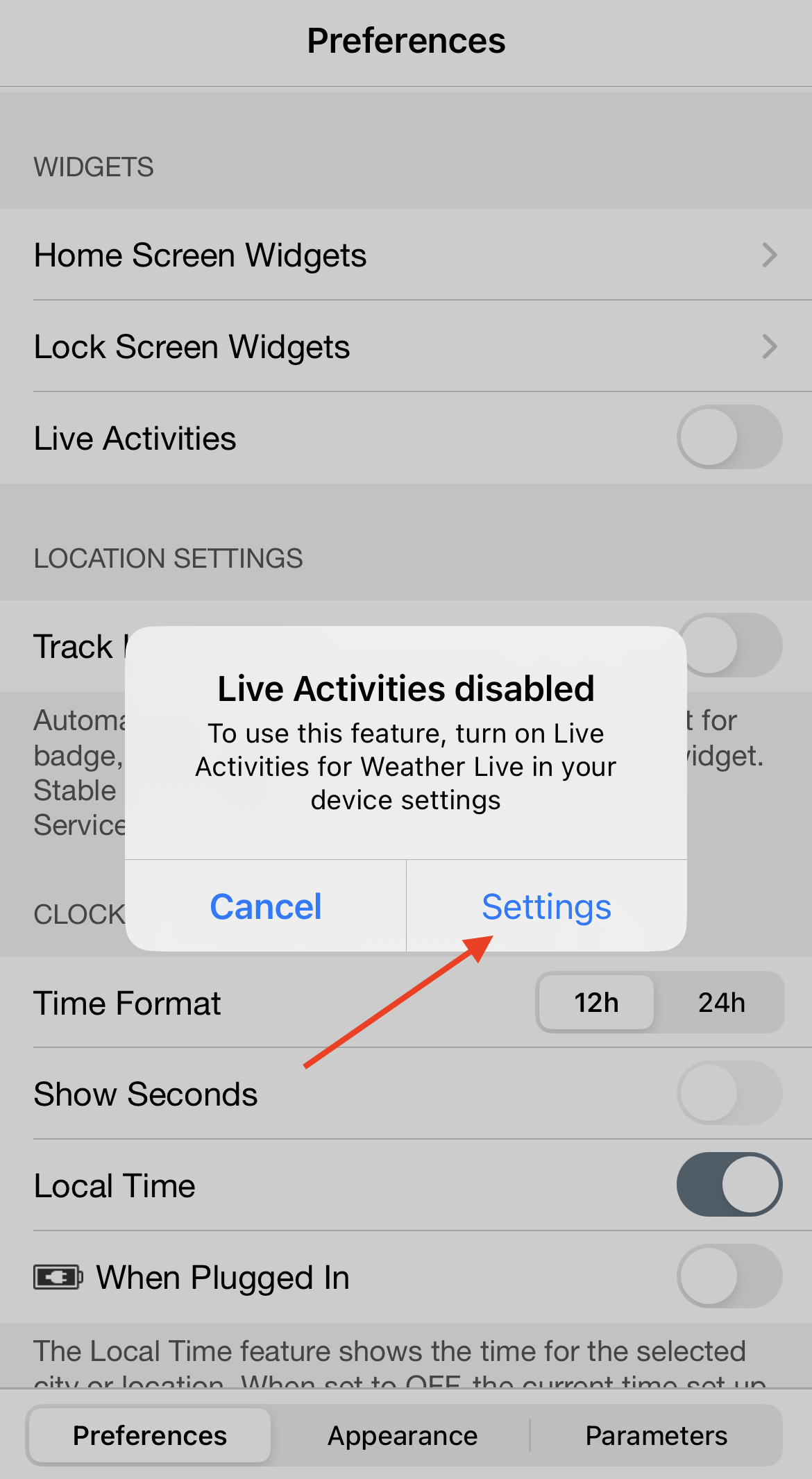 How can I activate the Live Activities feature? – Weather Live Help Center